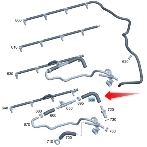 PRZEWÓD WĄŻ PALIWA MERCEDES OM651 A6510783081 za 50.40PLN z Poznań ...