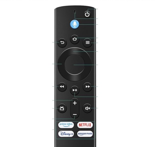 FIRE TV STICK PILOT ZDALNEGO STEROWANIA GŁOSOWEGO Z PRZYCISKAMI ...