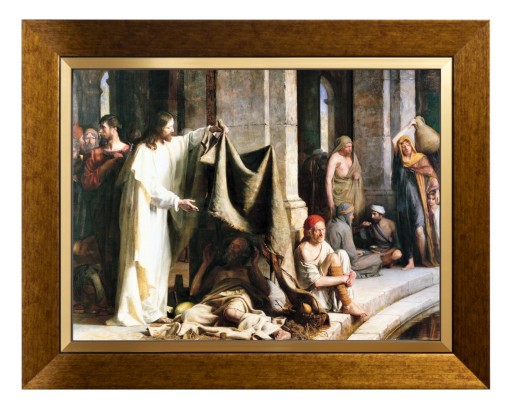 JEŽIŠ NÁVŠTEVNÍK MALOMOCNÝCH OBRAZ NA PLÁTNE V ZLATOM RÁME 30X40 za 46 ...