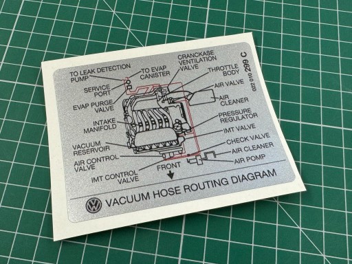 Matrica "BUB r32 VÁKUUMDIAGRAM" Golf mk2, mk3 R32 SWAP, (5903824575561 ...