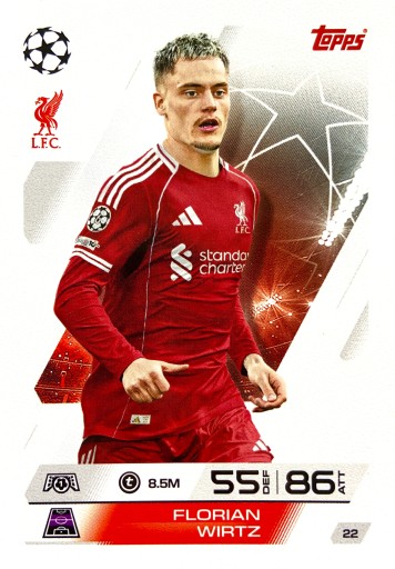 ZÁPASOVÝ ÚTOK UCL 2025/26 2026 22 FLORIAN WIRTZ LIVERPOOL za 18.00CZK ...