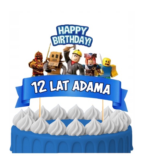 SZÜLINAPI TORTA DÍSZ Száz Év ROBLOX JÁTÉK MAN FACE KARAKTEREK TOPPEREK ...