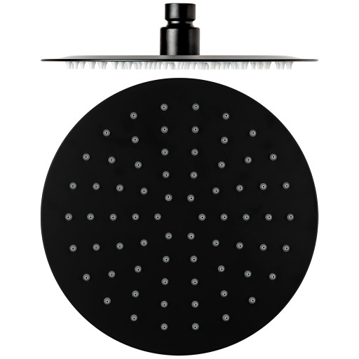 20CM ČERNÁ DEŠŤOVÁ SPRCHA KULATÁ ULTRA TENKÁ OCEL za 256 Kč - Allegro