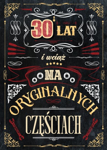 KARTKA URODZINOWA 30 LAT I WCIĄŻ NA ORYGINALNYCH CZĘŚCIACH ZABAWNE ŻYCZENIA (5905970295577 ...