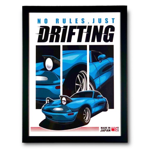 DEKORATIVNÍ OBRAZ NA ZEĎ - JDM MAZDA MX5 MIATA NO RULES JUST DRIFTING ...