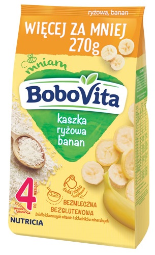 Kaszka Ryżowa Bobovita Banan Nutricia 270g (5900852921353) • Cena ...