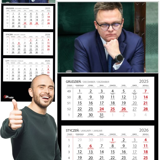 KALENDARZ TRÓJDZIELNY 2026 ŚCIENNY MIX WZORÓW PIĘKNY 18099958427 ...