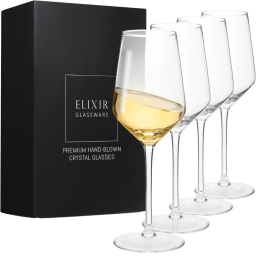 KIELISZKI DO WINA BIAŁEGO ELEGANCKIE 380ML 4 SZT ELIXIR GLASSWARE (5907057960095) • Cena, Opinie ...