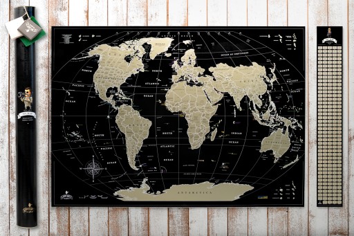 Mapa Škrabka BEZ RUSKA mapa světa Plakát World map without russia ...