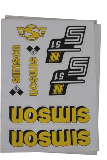 SAMOLEPKA SIMSON S51 S51N ŽLTÁ KOMPLET NA RÁM za 5,61 € - Allegro