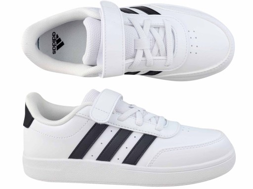 ADIDAS BREAKNET 2.0 IE3792 BUTY DZIECIĘCE TRAMPKI NA RZEPY BIAŁE ...