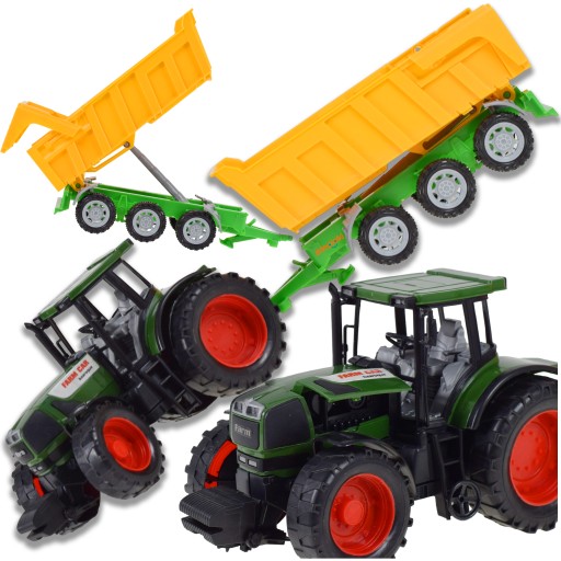 TRAKTOR ŤAHAČ VÝKLOPKA PRÍVES FARMÁRSKY STROJ HRAČKA PRE DETI ZEMEDELCA ...