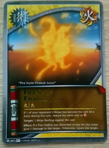 Karta Naruto CCG Jutsu Fire Style: Fireball Jutsu - J-807 - Stan ...