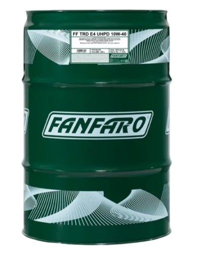 PŁYN OLEJ SILNIKOWY TRD E4 10W40 208L FANFARO SCANIA LDF-3 VOLVO VDS-3 ...
