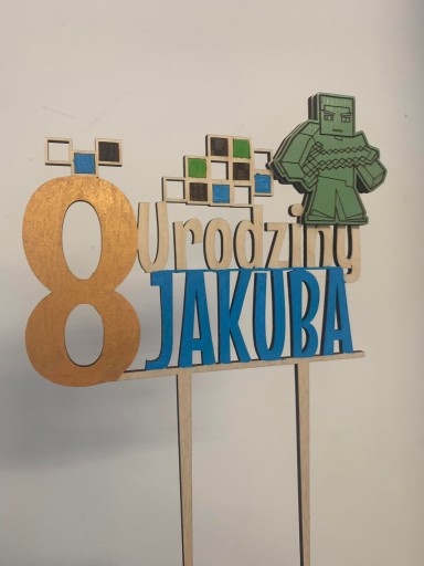 TOPPER kolorowy napis na tort minecraft • Cena, Opinie • Dekoracje ...