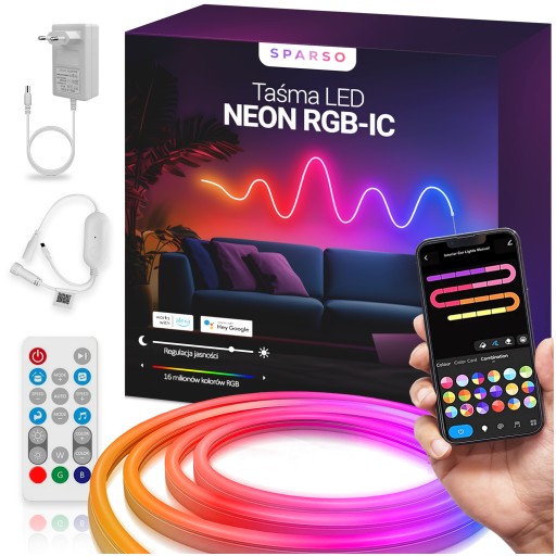 Taśma NEON LED 5m RGBIC Ledy PILOT Aplikacja TUYA WiFi Bluetooth 24V ... Taśma NEON LED 5m RGBIC Ledy PILOT Aplikacja TUYA WiFi Bluetooth 24V ...