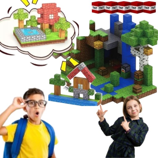 KLOCKI MAGNETYCZNE MOCNE KLOCKI SZEŚCIANY 212 SZT 6 x LUDZIK KLOCKI ...