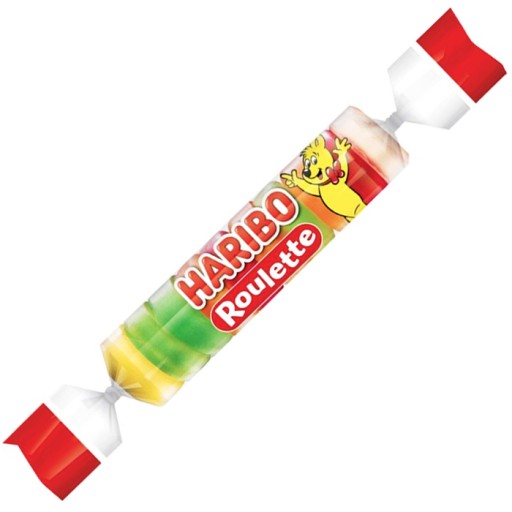 HARIBO ROULETTE ŻELKI OWOCOWE DROPSY KRĄŻKI 25G 14141953563 - Allegro.pl