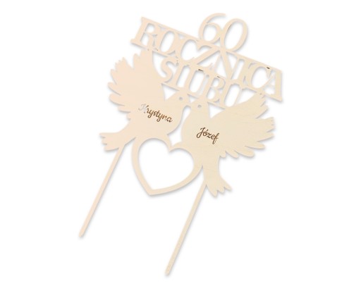 TOPPER TOPER NA TORT ROCZNICA ŚLUBU LICZBA GOŁĄB 11141442153 - Allegro.pl