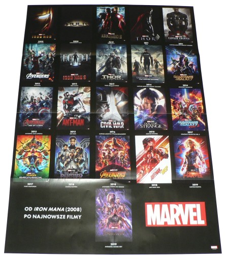 Plakat MARVEL Movie Collection bez ramy 1 x 1 cm • Cena, Opinie • Plakaty 12557709047 • Allegro