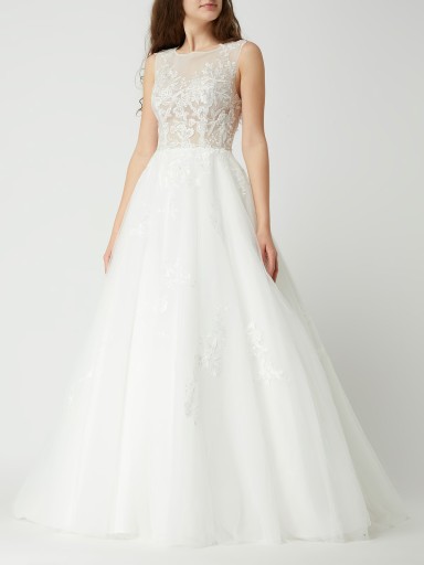 LUXUAR suknia ślubna bez rękawów do ziemi rozmiar 42 • Cena, Opinie ...