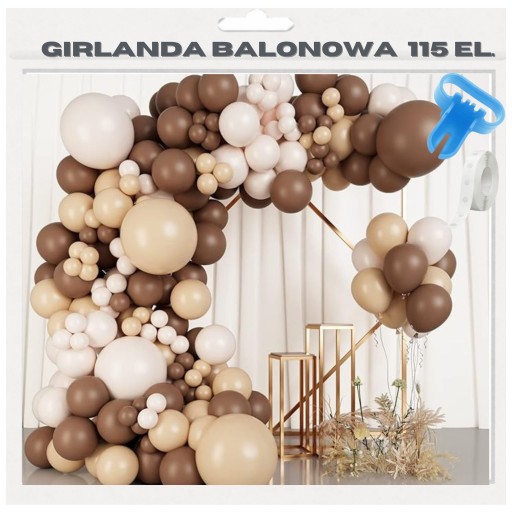 GIRLANDA BALONOWA BOHO ZESTAW BALONÓW BALONY NA URODZINY WESELE ŚLUB 115 EL (5905741150296 ...