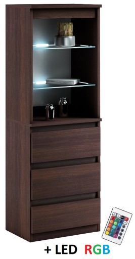 031-041 WITRYNA LED/3s + oświetlenie RGB - WENGE (5906482406901) • Cena ...