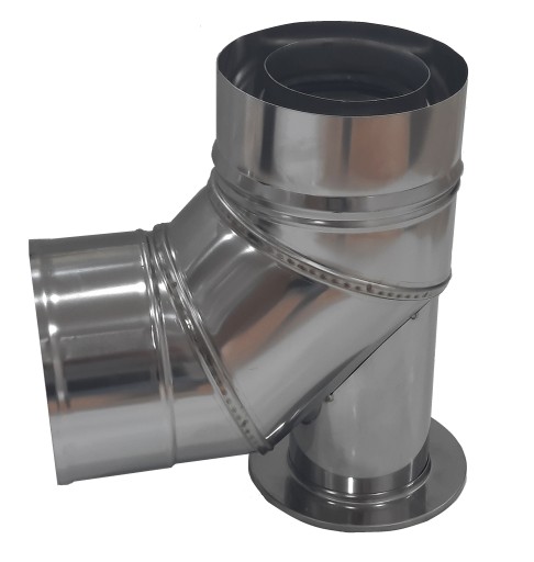 KOLANO 60/100 90st ZE STOPĄ (PODPORA - WSPARCIE) KONDENSACYJNE DWUŚCIENNE (KOLANO 60/100 90st Z ...