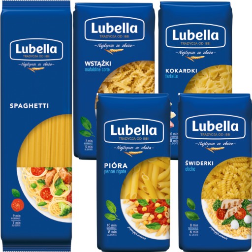 Lubella Mix makaronów Zestaw różne rodzaje 5x 400g 12797021214 - Allegro.pl