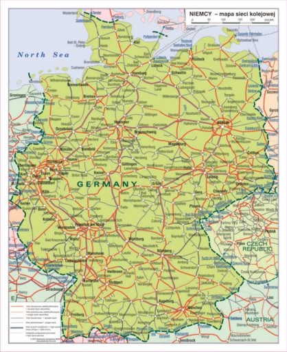 Niemcy. Mapa ścienna kolejowa. Praca zbiorowa - 341.90PLN - Allegro - Raty 0%, Darmowa dostawa ...