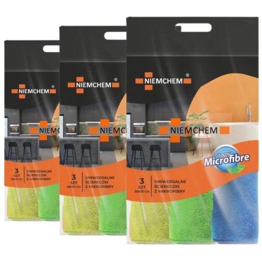 Niemchem Mikrofibra Ściereczka Zestaw 30x30 cm 3 szt x3 15911352811 ... Niemchem Mikrofibra Ściereczka Zestaw 30x30 cm 3 szt x3 15911352811 ...