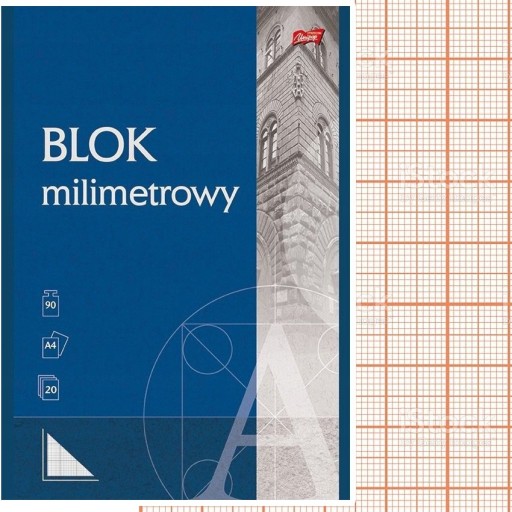 PAPIER MILIMETROWY W BLOKU A4, 20 KARTEK(22006) (5904149022006) • Cena ...
