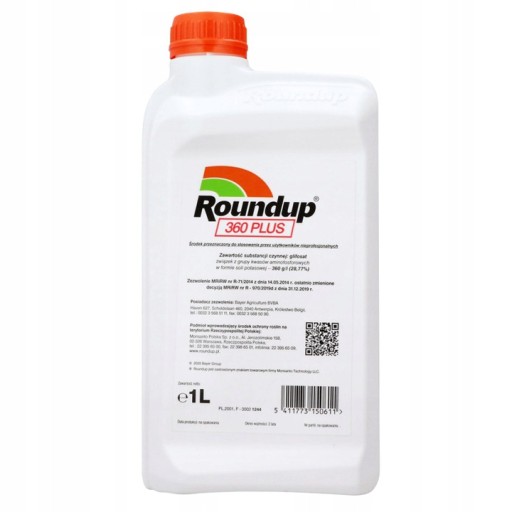 ROUNDUP 360 PLUS GLIFOSAT ZWALCZA CHWASTY 1L (5411773150611) • Cena ...