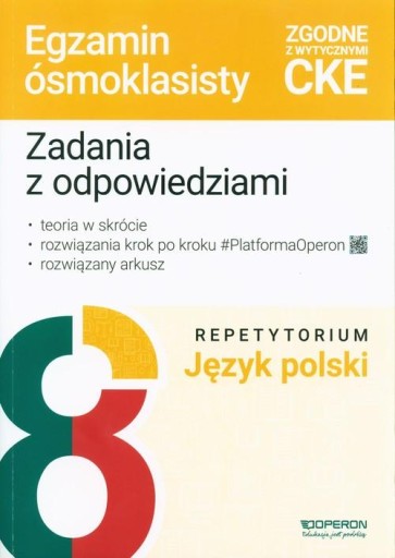 Język POLSKI 8 Repetytorium Zadania z odp. Egzamin ósmoklasisty 2025 OPERON (16569057626 ...
