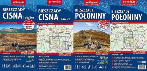 BIESZCZADY CISNA + POŁONINY MAPA GALILEOS WODOODP - 119,99 zł - Allegro ...