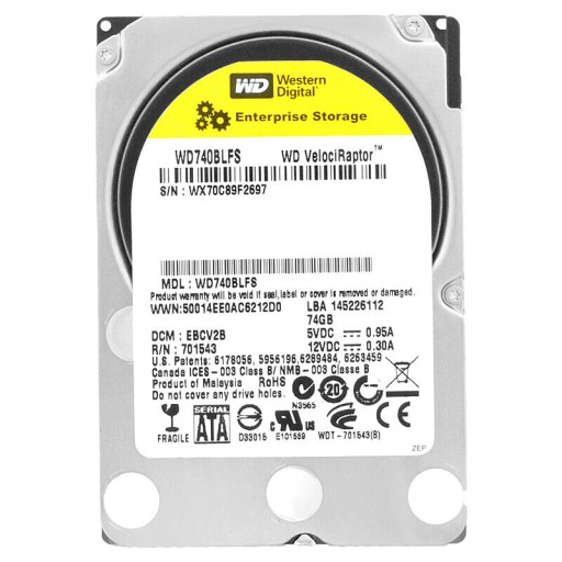 Dysk WD 74GB WD740BLFS 16Mb Cache 10K Sata 2 3,5'' - Sklep, Opinie, Cena w Allegro