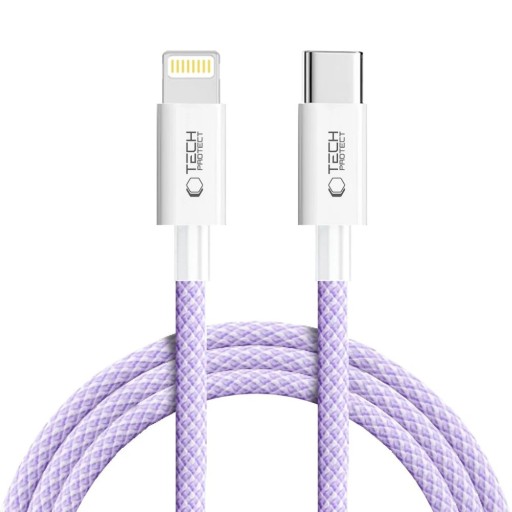Kabel Tech-protect USB typ C - Apple Lightning 2 m fioletowy - Sklep ...