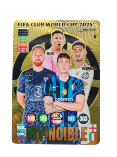PANINI FIFA CLUB WORLD CUP 2025 RARE GOLDEN BALLER 5 INVINCIBLE MESSI ...