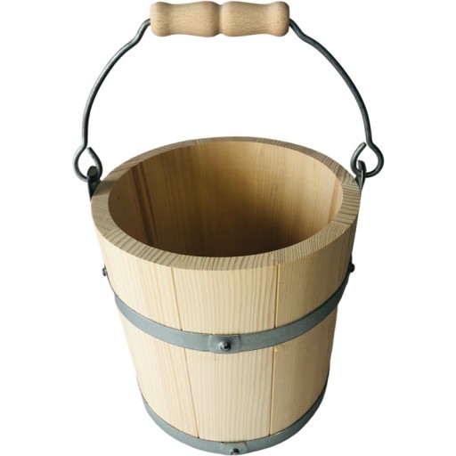 WIADRO DREWNIANE z uchem 12L STUDNIA SAUNA DONICA (5905523842036 ...