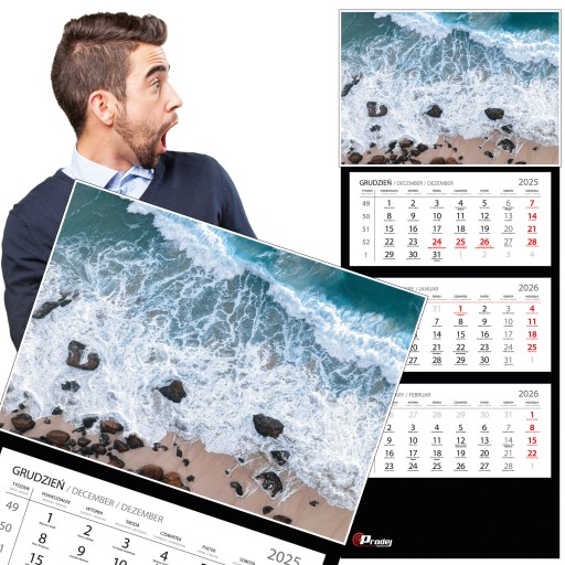 KALENDARZ TRÓJDZIELNY 2026 ŚCIENNY MIX WZORÓW PIĘKNY 18100950513 ...