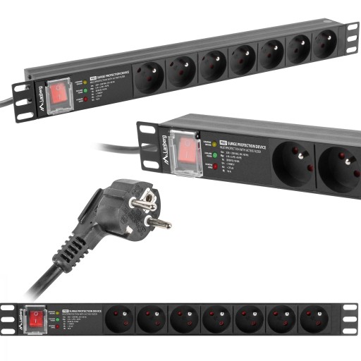 LISTWA ZASILAJĄCA RACK PDU 19'' 1U 16A 7x230V 2M - Sklep, Opinie, Cena ...