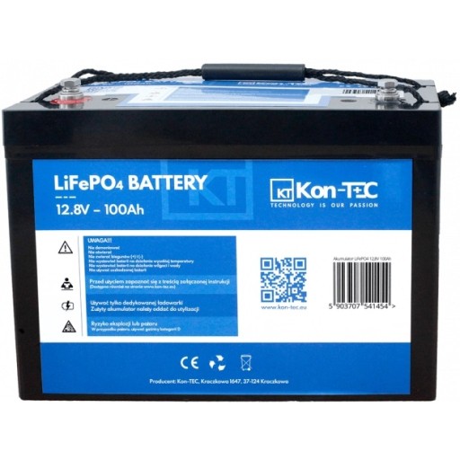 Akumulator litowo-jonowy Kon-Tec KT-LFP12100 12,8 V / 100 Ah ...