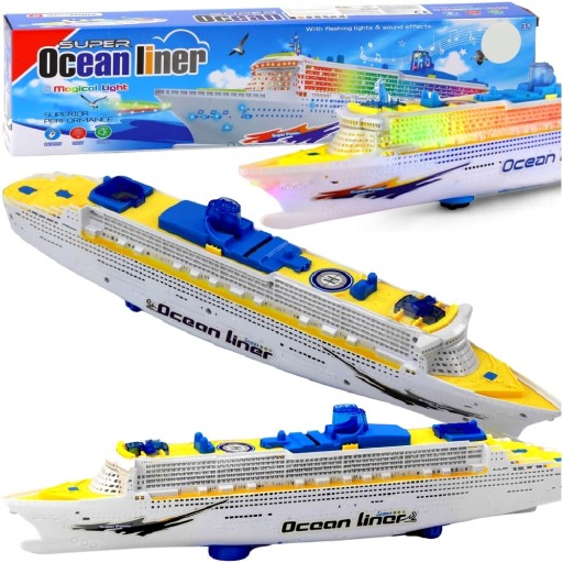 STATEK PASAŻERSKI WYCIECZKOWIEC PROM LINIOWIEC ŚWIATŁA DŹWIĘK Queen 2 ...