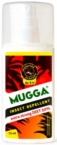 MUGGA 50% DEET STRONG spray na komary 75ml (5411649089861) • Cena ...