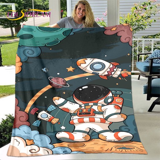 KOC Dziecko Cartoon astronauta kosmos koc flanelo • Cena, Opinie • Koce ...
