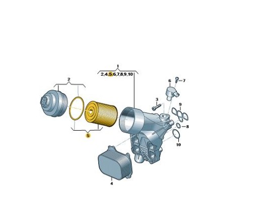 NOWY WKŁAD FILTRA OLEJU 059198405D AUDI VW ASO za 83.45PLN z Rzeszów ...