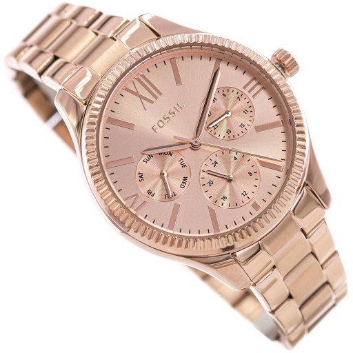 DÁMSKE HODINKY FOSSIL BQ3691 RYE RUŽOVÉ ZLATO NA NÁRAMKU MÓDNY DÁTUM za ...