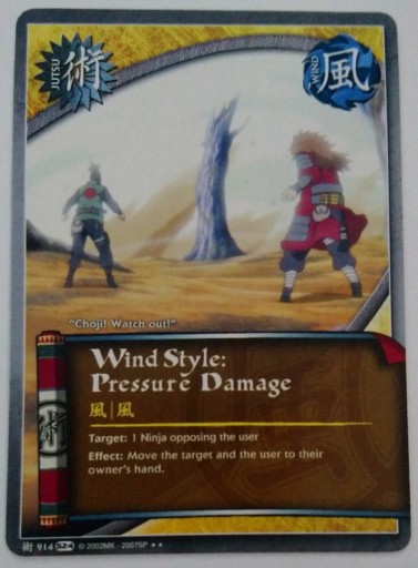 Karta Naruto CCG Jutsu Wind Style: Pressure Damage - J-914 - Stan ...