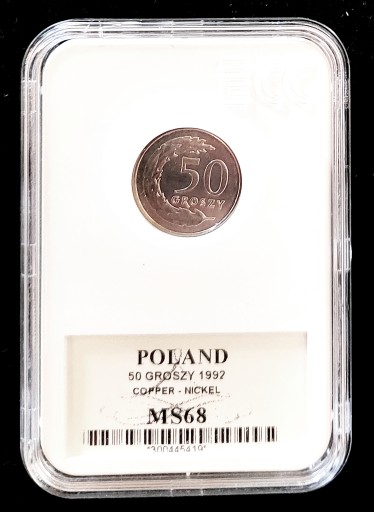 50 FILLÉRES ÉRME 1992. GRADING ECC / GCN. MS68. LENGYEL za 13615.00HUF ...