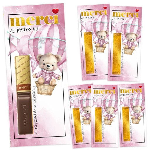 PODZIĘKOWANIE DLA GOŚCI MERCI NA CHRZEST ROCZEK WESELE - 6 SZTUK [E044] (5905316165458) • Cena ...